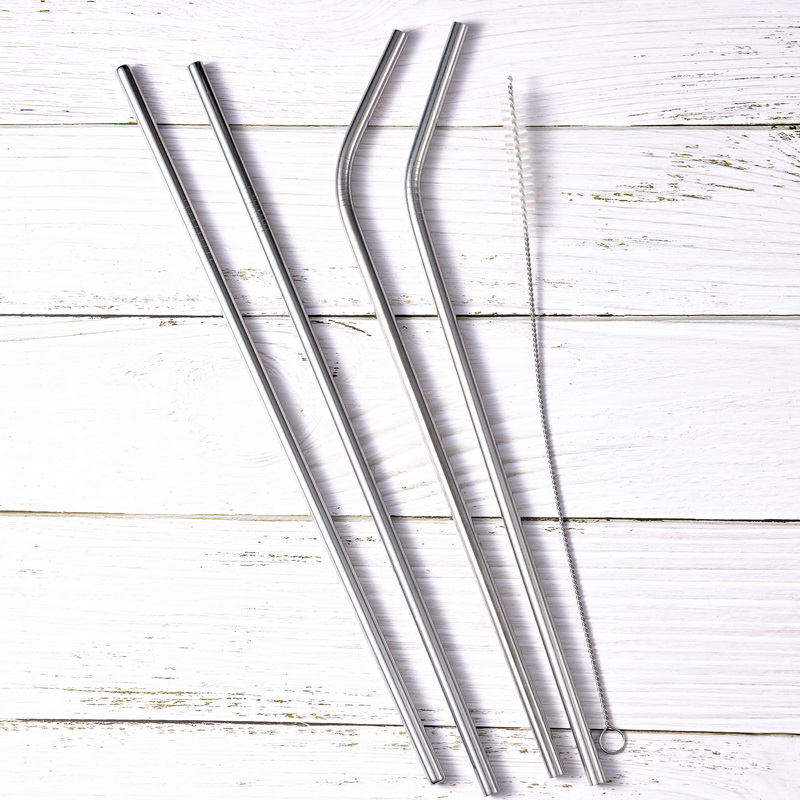 Φ6*215mm Food Grade Stainless Steel Straw Curved Straw