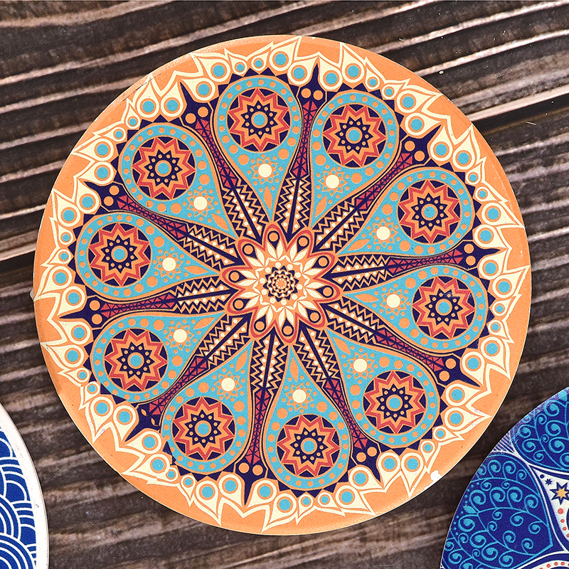 Full-color Printed Ceramic Coaster Printed Coaster Cork Coaster