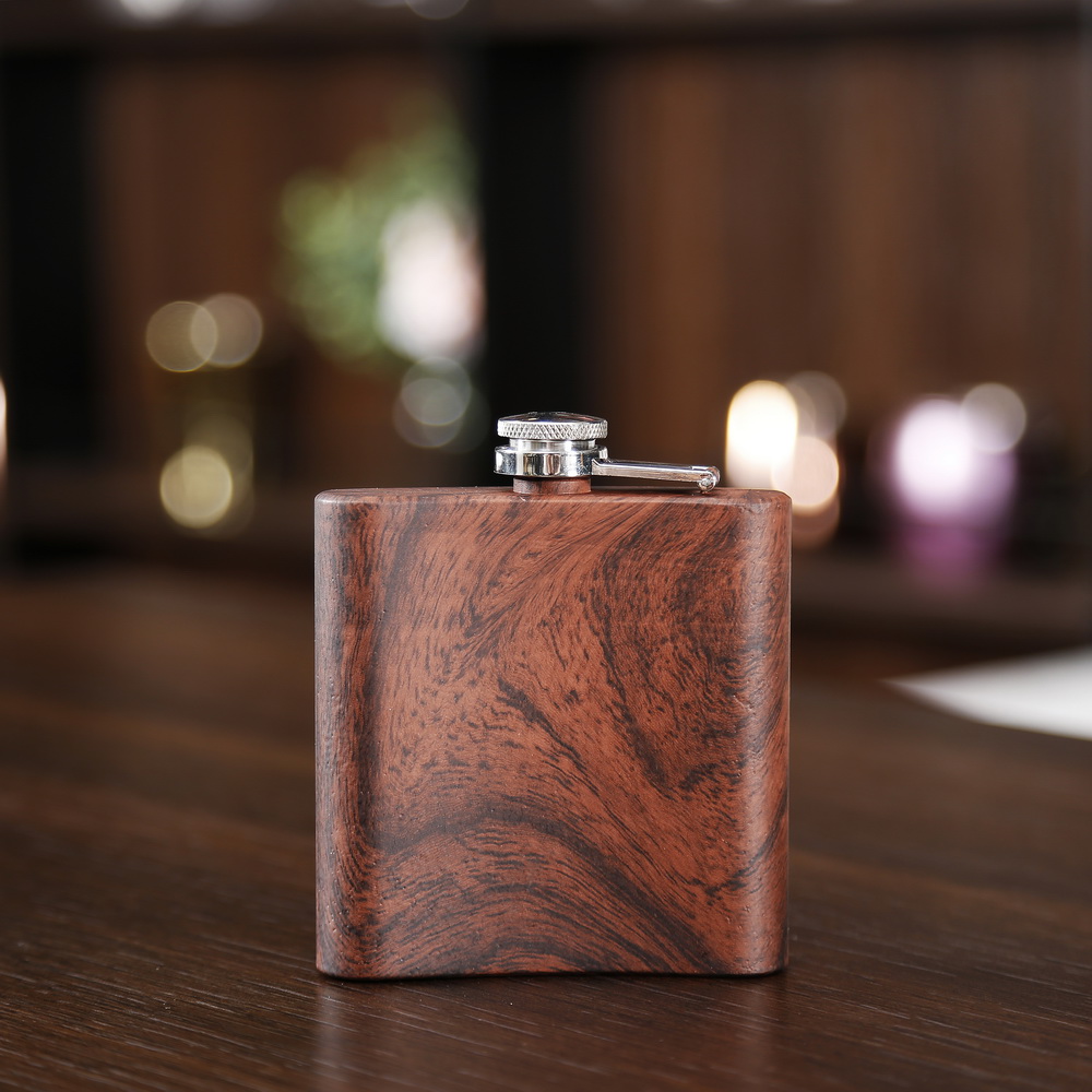 6oz Wooden Printed Hip Flask Wooden Stainless Steel Hip Flask 6oz-wooden-printed-hip-flask-wooden-stainless-steel-hip-flask