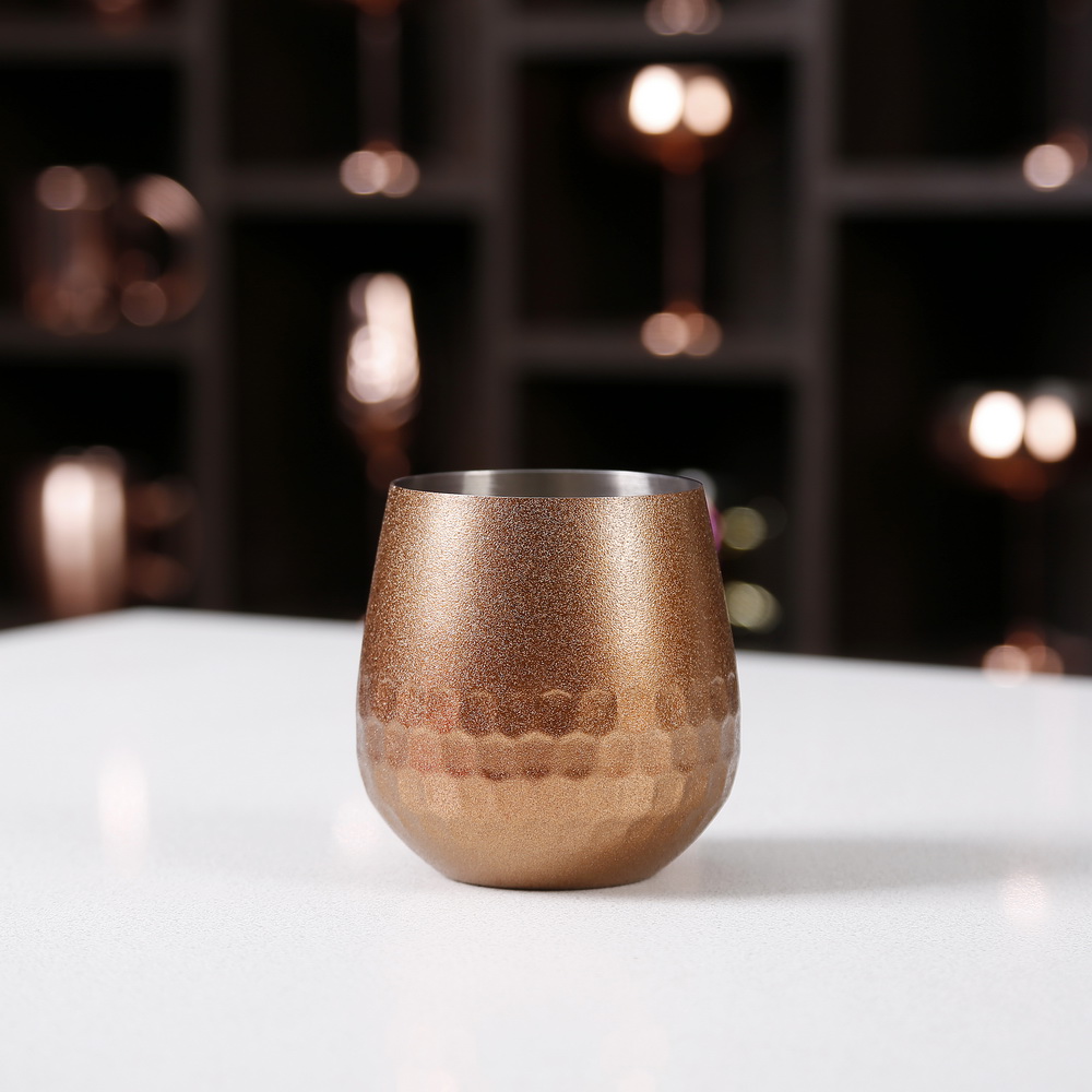 500ml Stainless Steel Glitter Sparkling Wine Glass Honeycomb Stemless ...